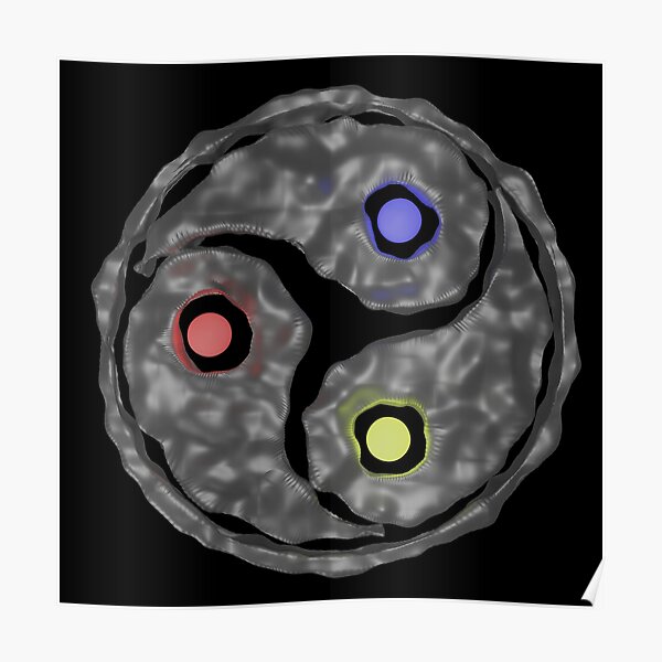 "Triple Ying-Yang "3D Liquid Metal"" Poster by Tristral | Redbubble