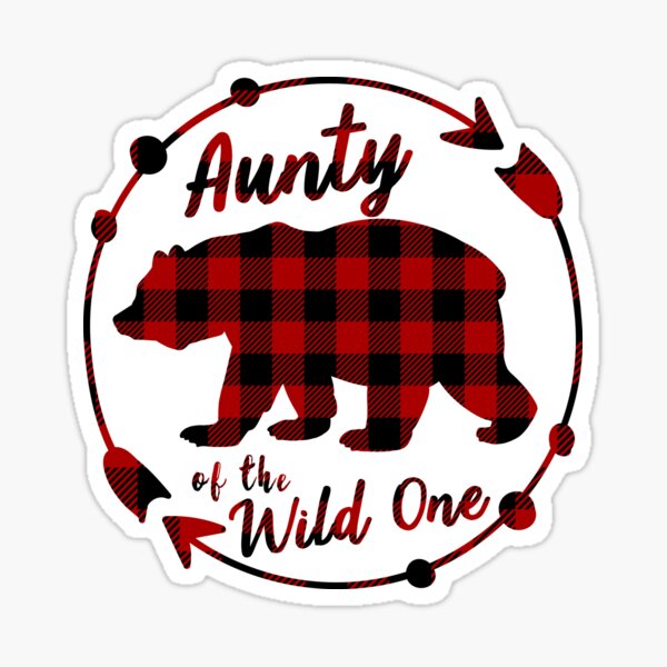 "Aunty of the wild one" Sticker for Sale by Modnex | Redbubble