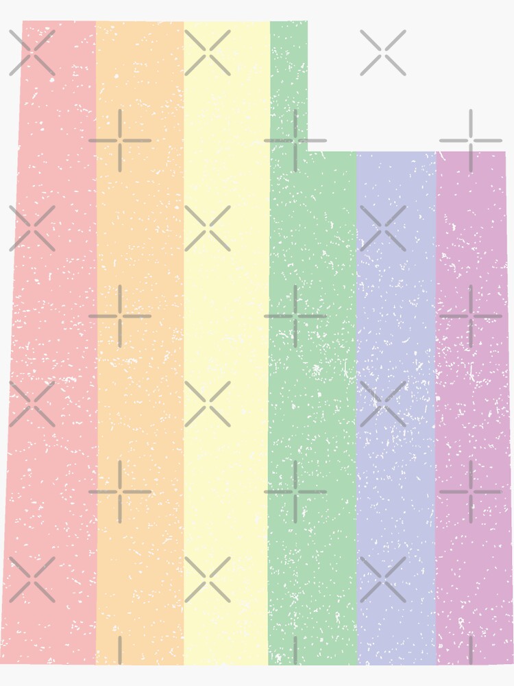Utah State Pride Lgbt Pastel Rainbow Stripes Sticker For Sale By Twicetrader Redbubble