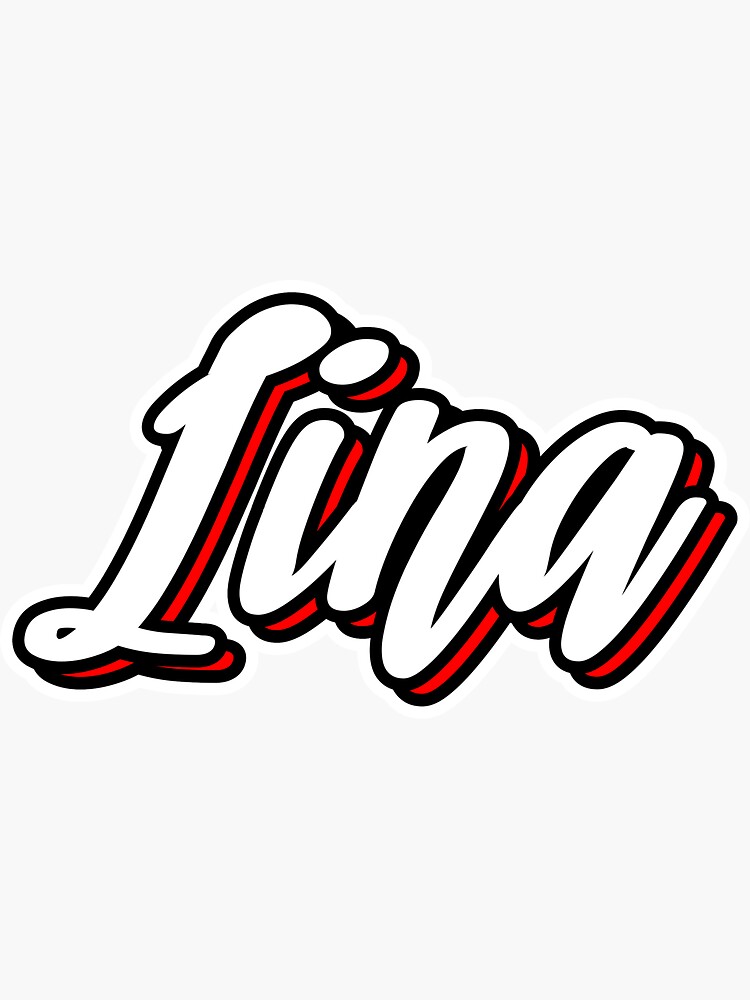 "Lina first name - hand lettering design" Sticker by sulies | Redbubble