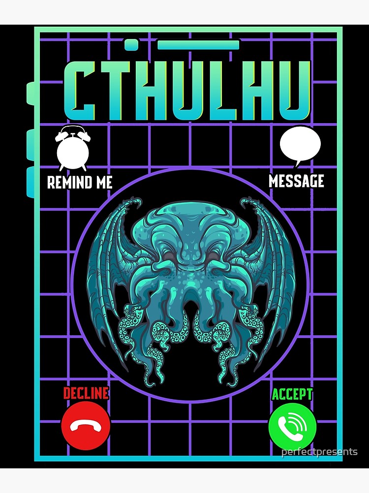 Funny The Call Of Cthulhu Dark Occult Goth Pun Premium Matte Vertical ...
