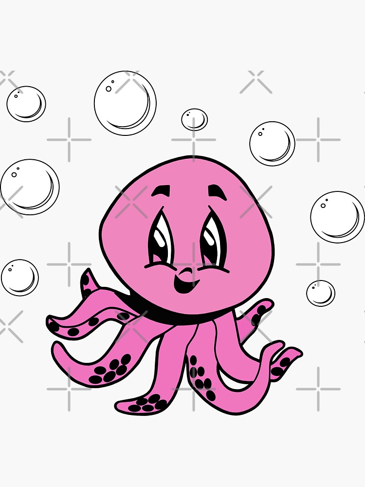 "Cute Pink Baby Octopus" Sticker for Sale by Trace1234 | Redbubble