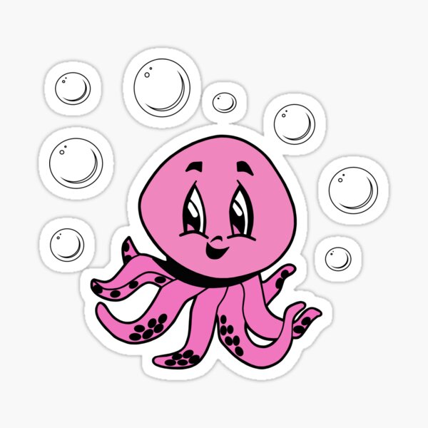 "Cute Pink Baby Octopus" Sticker for Sale by Trace1234 | Redbubble