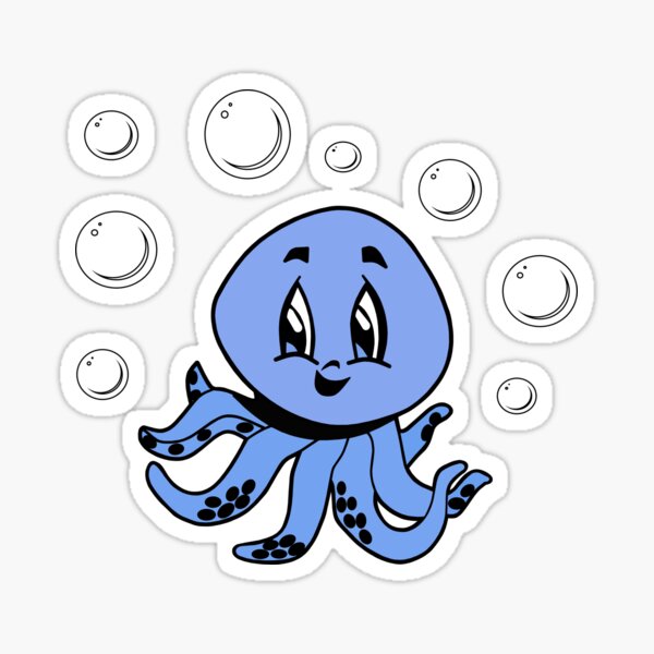 "Cute Blue Baby Octopus" Sticker by Trace1234 | Redbubble