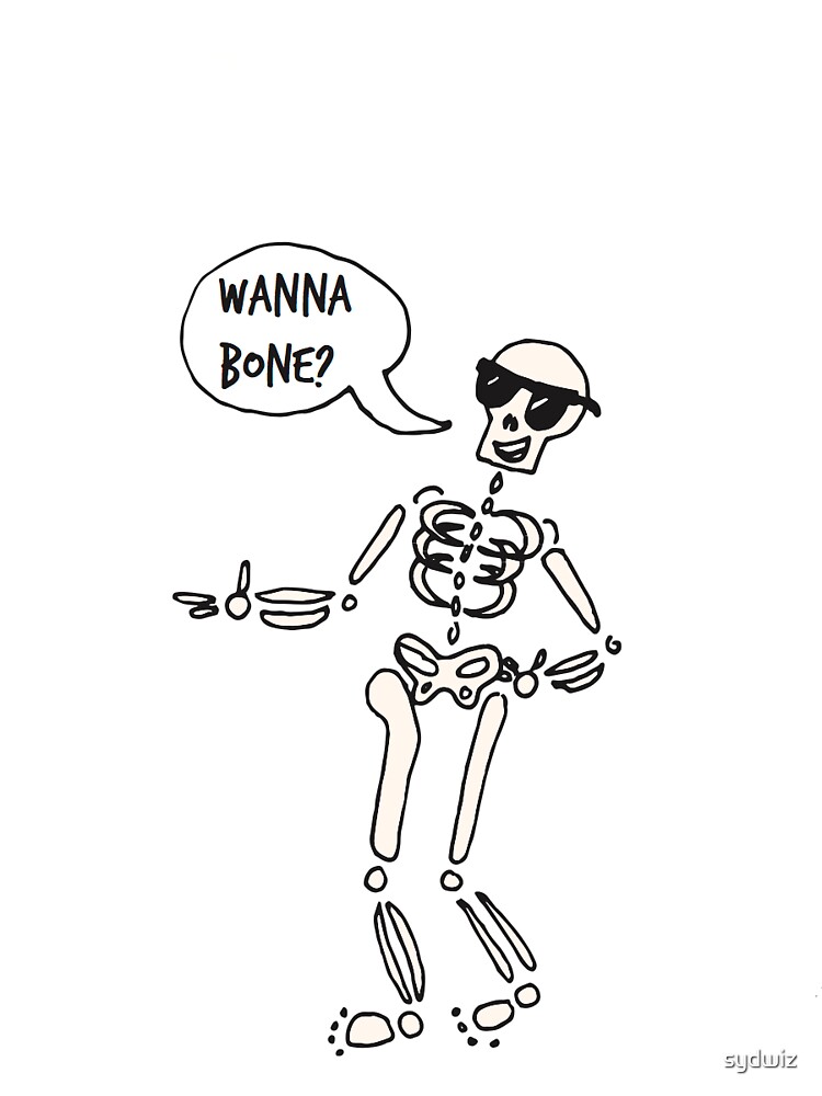 "Wanna Bone?" Sticker by sydwiz | Redbubble