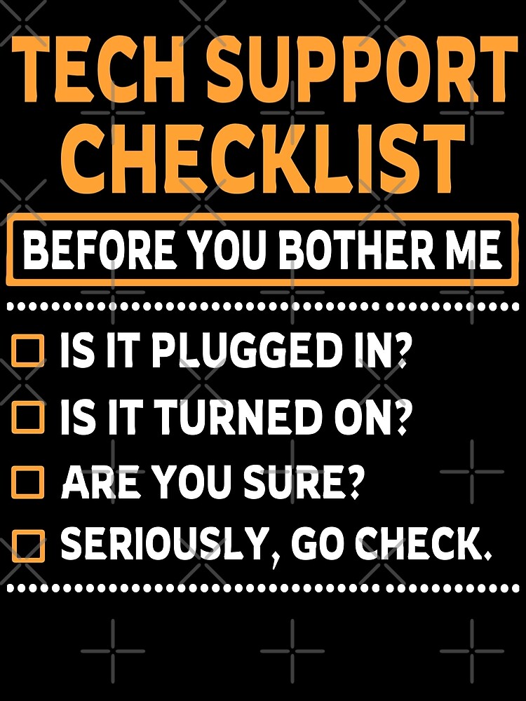 "Tech Support Checklist Funny Computer Nerd Sysadmin Gift" Poster by ...