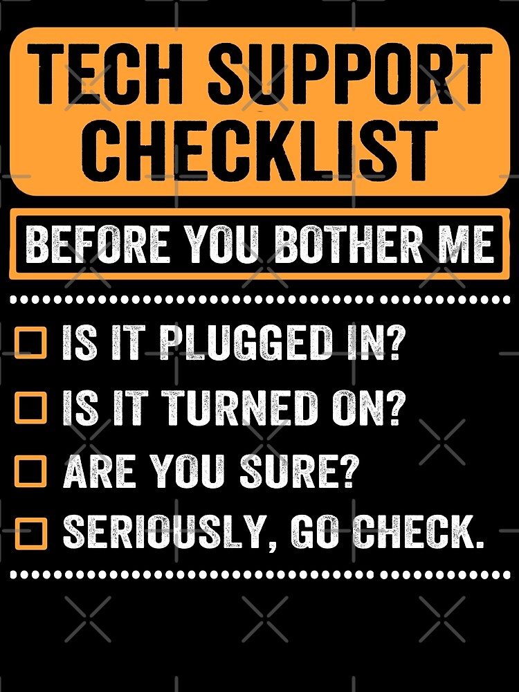 Tech Support Checklist Funny Computer Nerd Sysadmin Gift Premium Matte ...