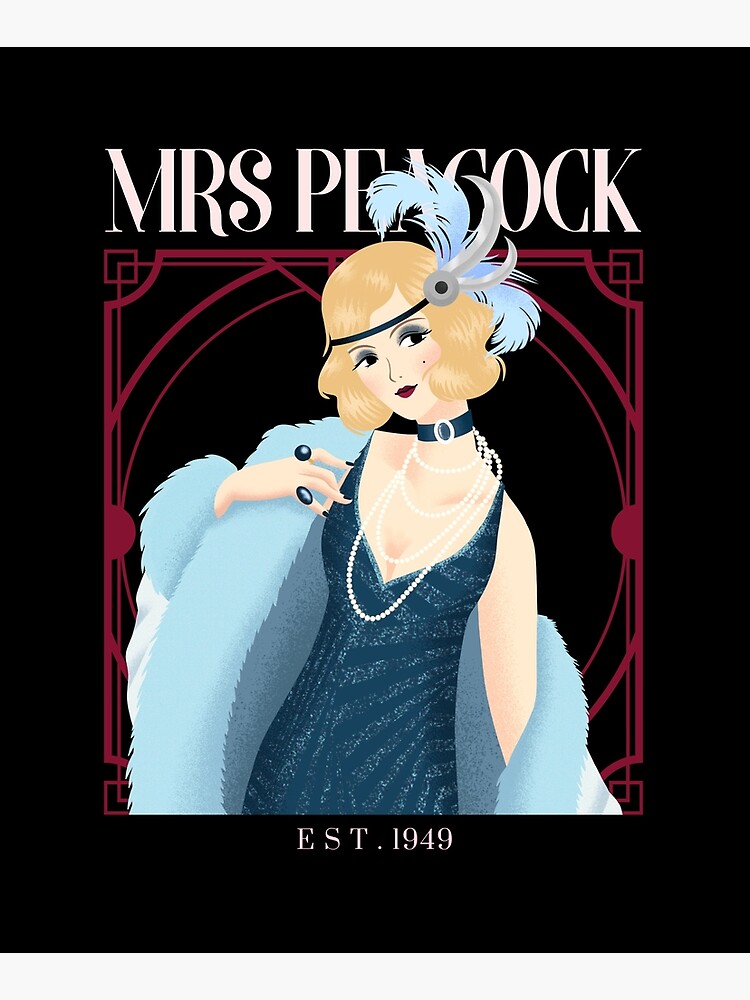 Mrs Peacock Clue Aka Cluedo Board Game Mounted Print For Sale By Sportsmeeple Redbubble