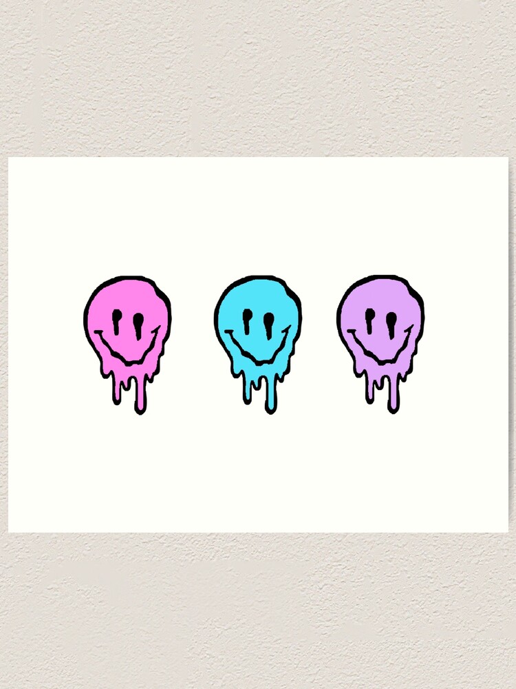 "Pink blue purple drippy face" Art Print for Sale by Als10806 | Redbubble