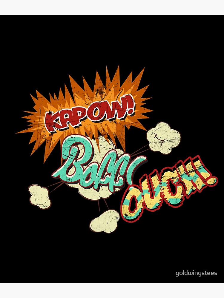 Lámina fotográfica «Super héroe de cómic Onomatopeya. Kapow! Boff! ¡Ay ...