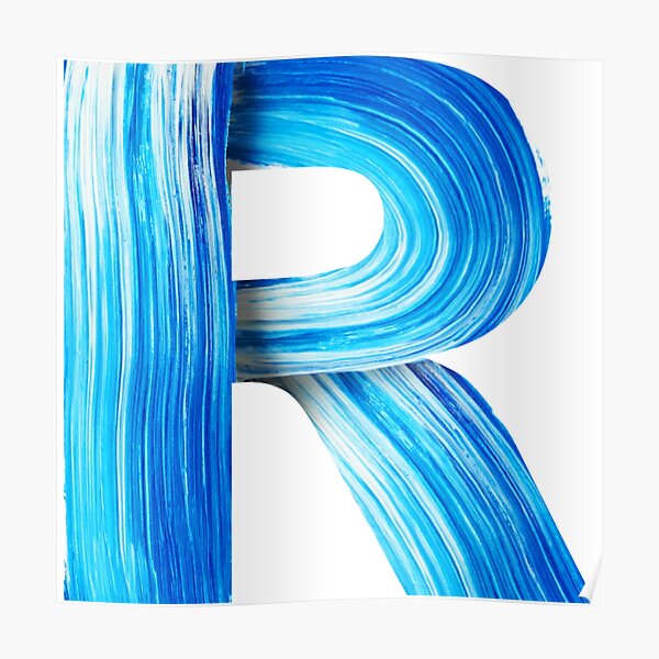 Póster «Letra R pintada de acuarela azul» de Trassia | Redbubble
