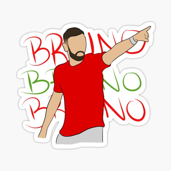 "Bruno Bruno Bruno Artwork (Bruno Fernandes)" Sticker for Sale by ...