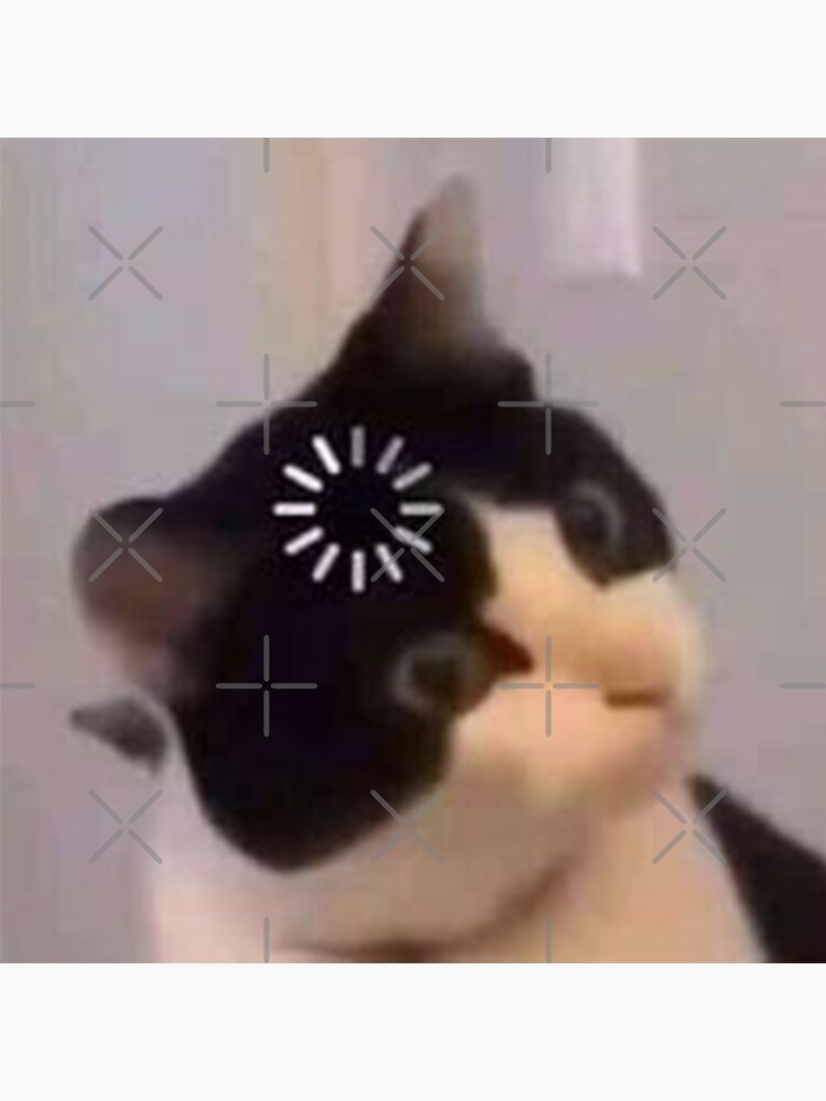 "Loading cat" Sticker for Sale by cheapfan | Redbubble