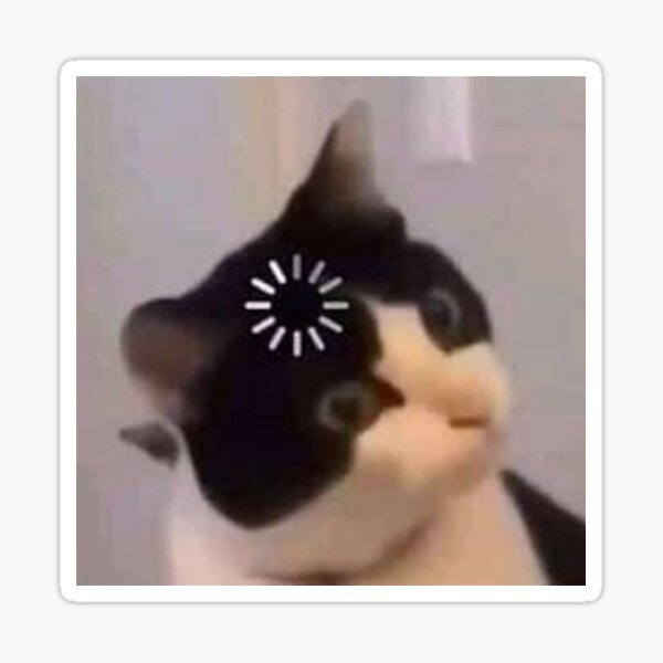 "Loading cat" Sticker for Sale by cheapfan | Redbubble