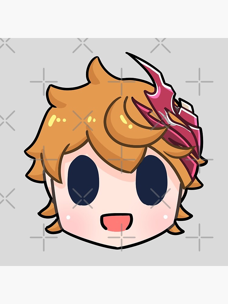 "Genshin impact tartaglia childe chibi head" Art Print by Morcawork ...