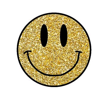 "Gold Glitter Smiley Face " Sticker for Sale by Mistydesign | Redbubble