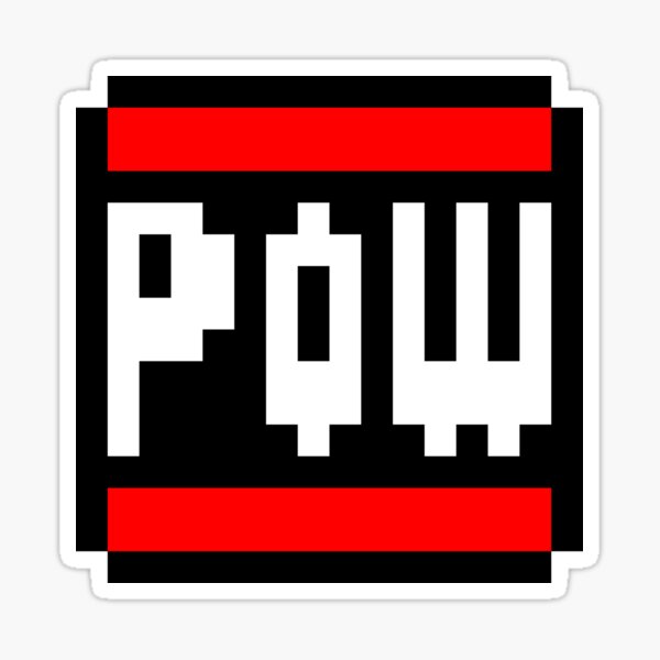 "8-Bit POW Block" Sticker for Sale by CasualBiscuits | Redbubble
