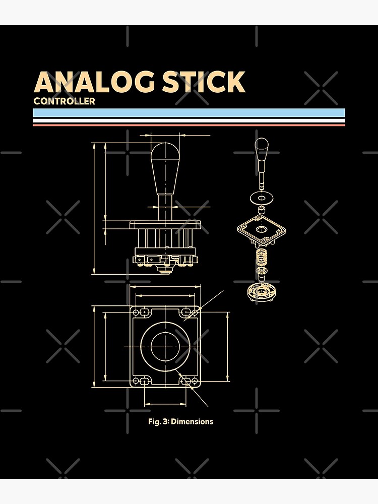 "Analog Stick Exploded View Vintage design " Art Print for Sale by ...