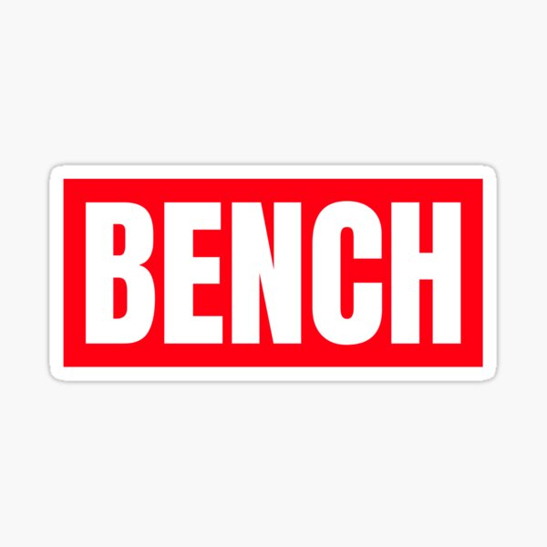 "BENCH Red Logo" Sticker by HeavyLiftGift | Redbubble