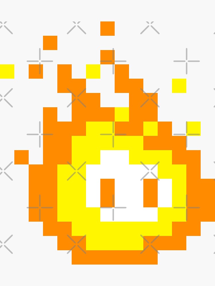 "8-Bit Fireball" Sticker for Sale by CasualBiscuits | Redbubble