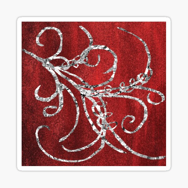 "Silver Swirl Design on Sparkling Red" Sticker for Sale by ...