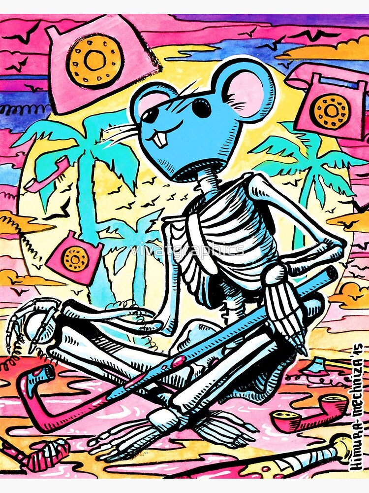 "Hotline Miami inspired skeleton in mouse mask " Canvas Print by ...