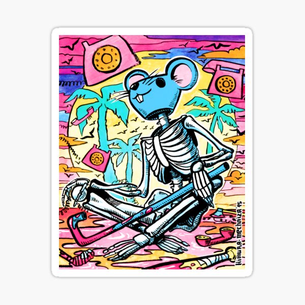 "Hotline Miami inspired skeleton in mouse mask " Sticker for Sale by ...