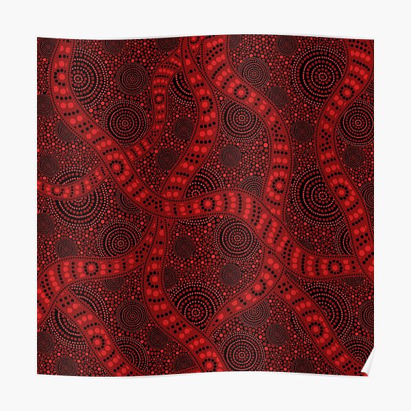 "Red aboriginal art" Poster by BlabLabel | Redbubble