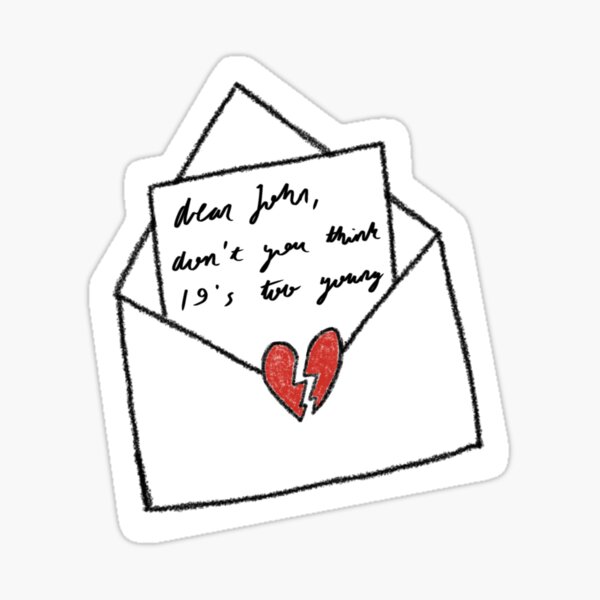 "Dear john" Sticker for Sale by elala | Redbubble