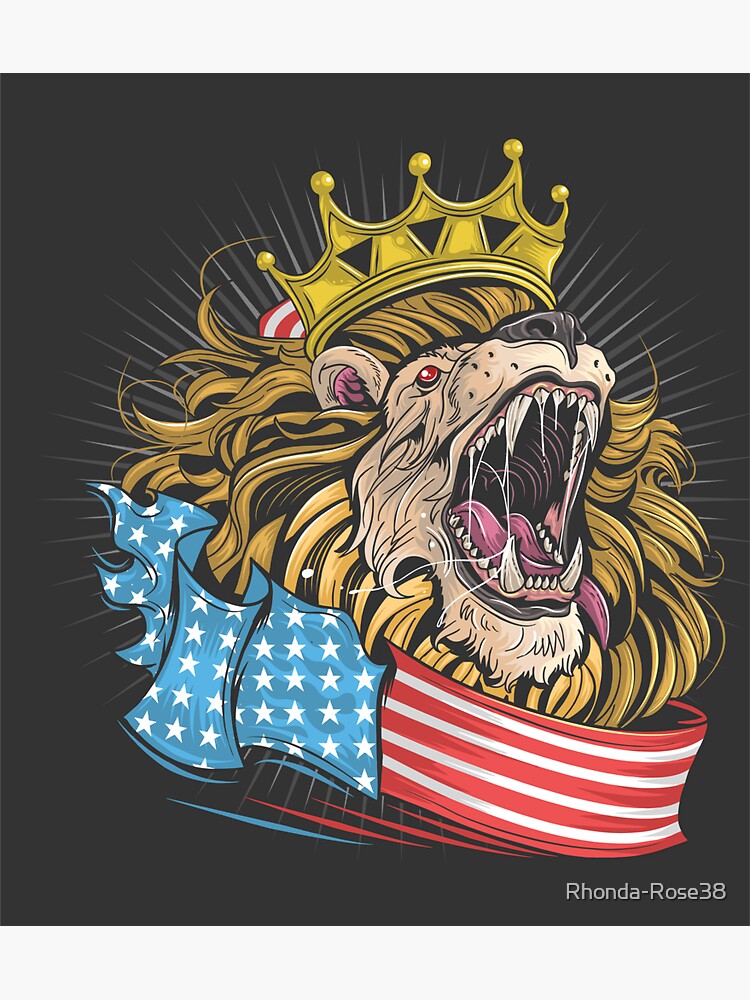 Pegatina «EL REY LEÓN ENOJADO DE AMÉRICA» de Rhonda-Rose38 | Redbubble