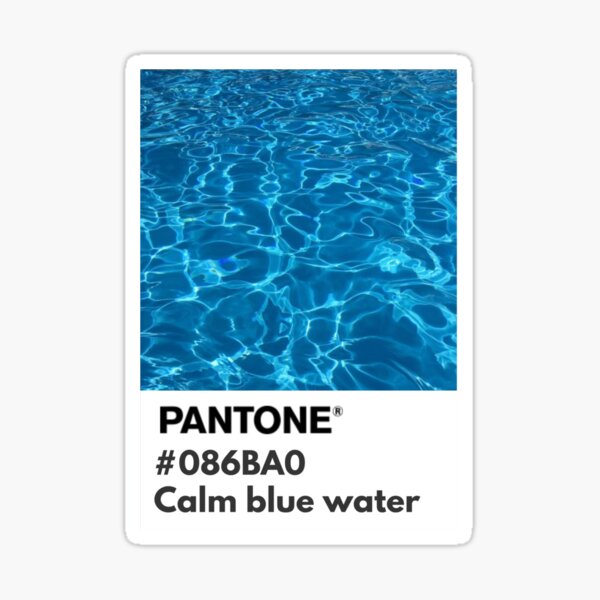 "Calm blue water pantone colors " Sticker for Sale by softlycarol ...