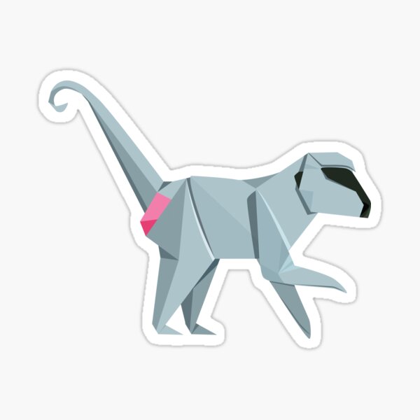 "Origami Baboon" Sticker for Sale by stas-khabarov | Redbubble
