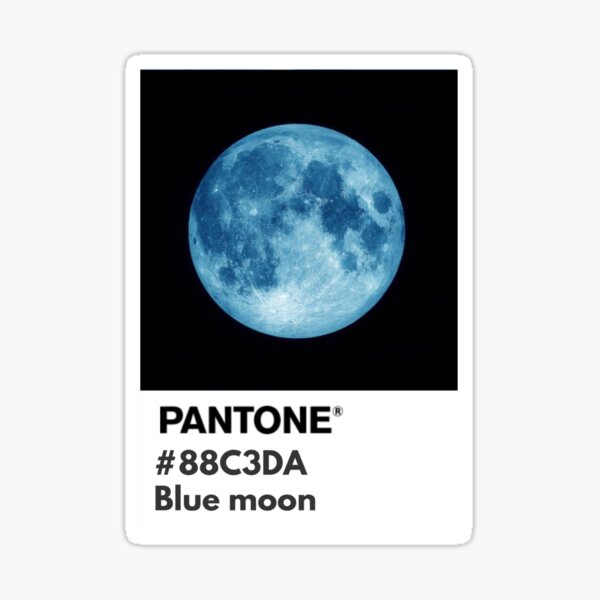 "Blue full moon " Sticker for Sale by softlycarol | Redbubble