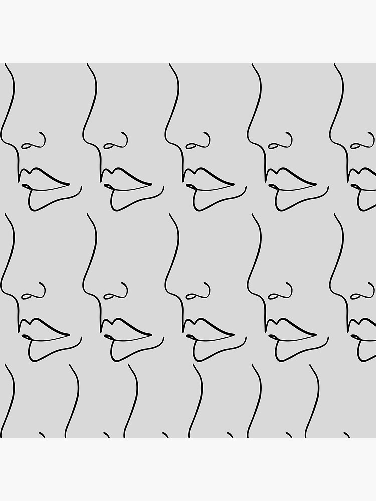 "Line Drawing Face Pattern" Sticker for Sale by izzyhase | Redbubble