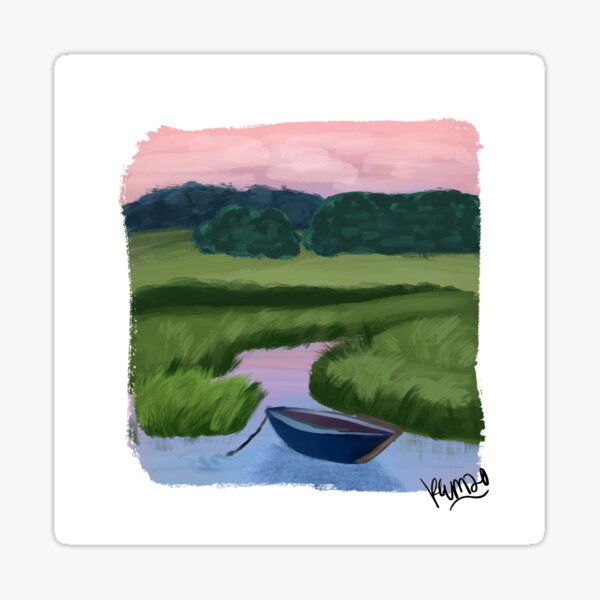 "Lush Landscape Painting" Sticker for Sale by katiemichaele | Redbubble