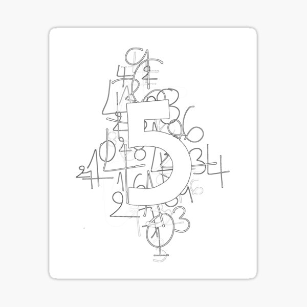 "five" Sticker for Sale by Continuouslyy | Redbubble