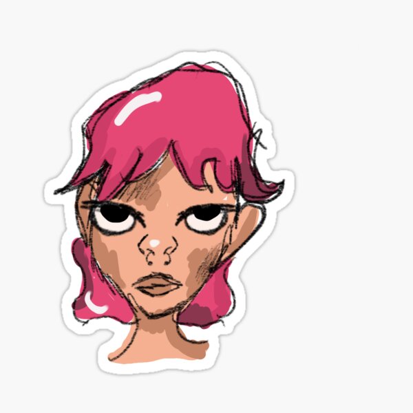 "pink mullet" Sticker for Sale by ghostfroggy | Redbubble