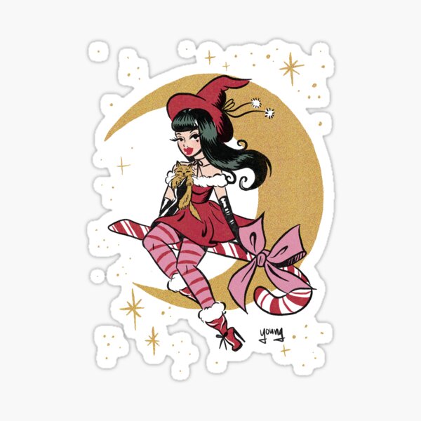 "Candy Cane Magic Illustration" Sticker for Sale by Andreayoung | Redbubble