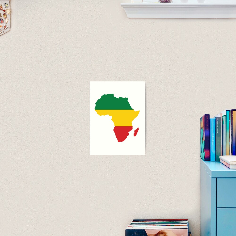 "Africa Map Rasta Flag Reggae Rastafarian " Art Print for Sale by ...