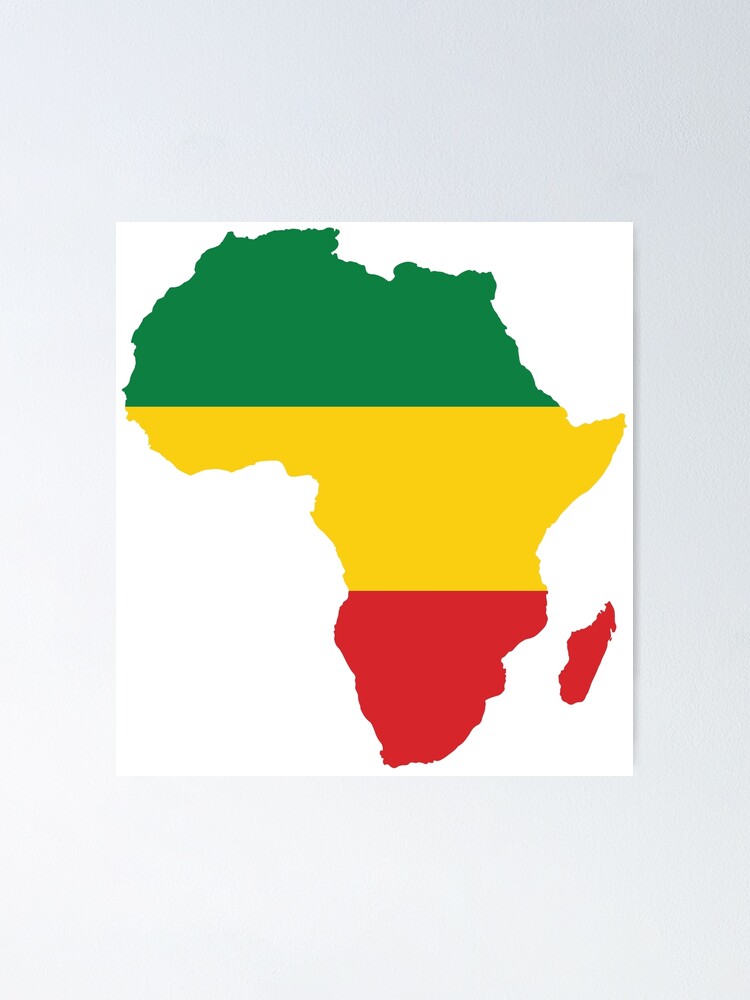 Póster «África Mapa Rasta Bandera Reggae Rastafari» de RastaReggaeLove ...
