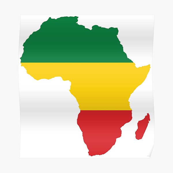 Póster «África Mapa Rasta Bandera Reggae Rastafari» de RastaReggaeLove ...