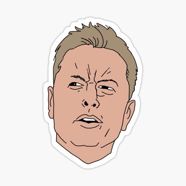 "Elon outline" Sticker by MarginofAir | Redbubble