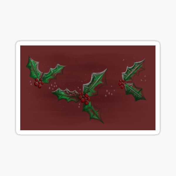"Christmas Mask - Holly" Sticker for Sale by JaydAlex | Redbubble