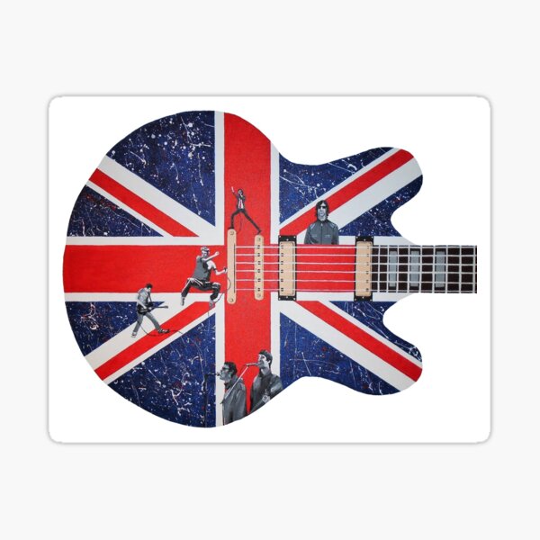 "Britpop Guitar" Sticker for Sale by FrankArtUk | Redbubble