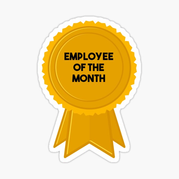 "Employee of the Month Award Ribbon Badge" Sticker for Sale by ...