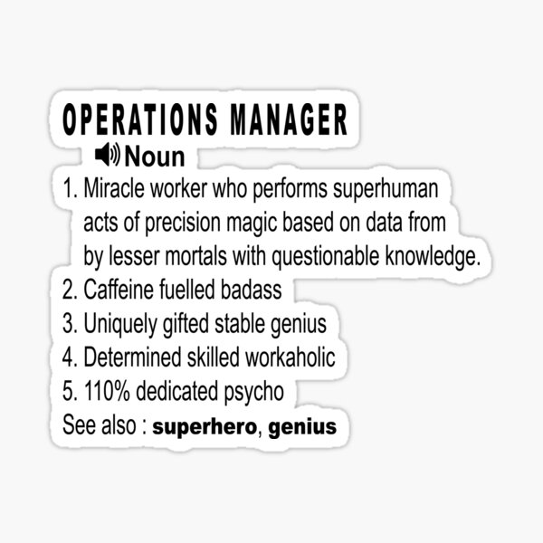 Operations Manager Stickers | Redbubble
