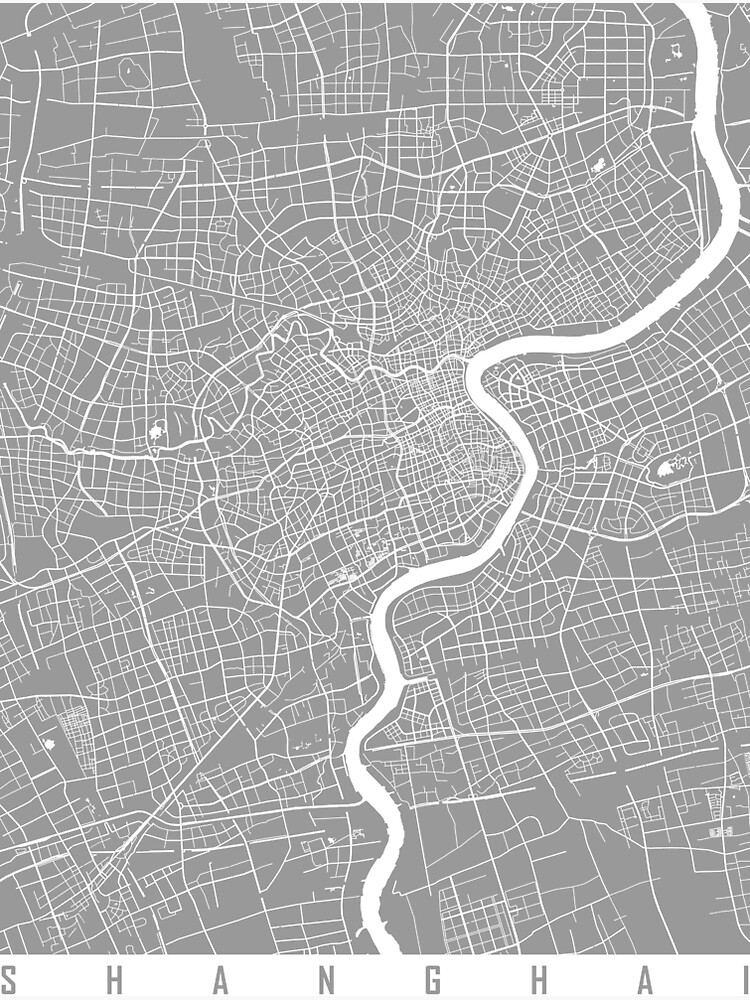 "Shanghai map grey" Sticker for Sale by mapsart | Redbubble