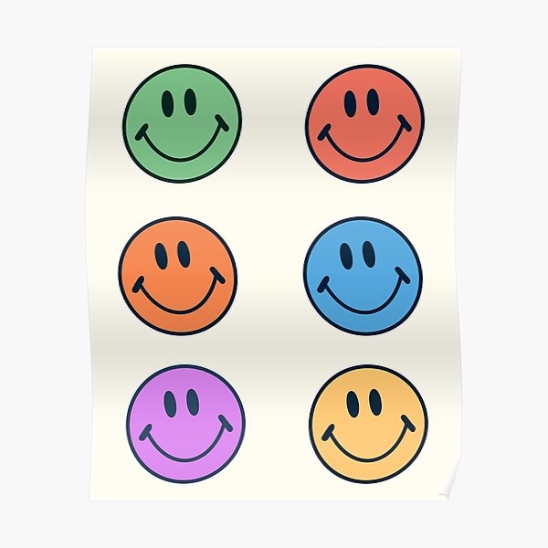 "vintage smiley faces" Poster for Sale by swagnstickers | Redbubble