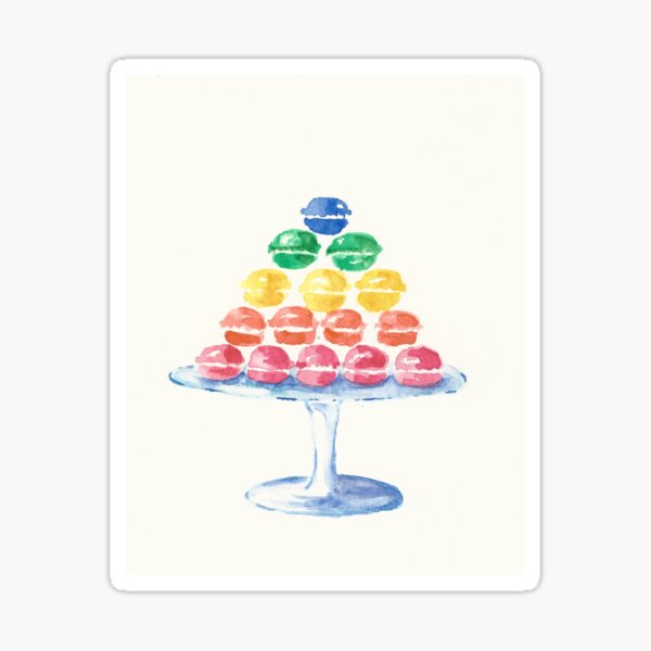 "Rainbow Macarons" Sticker for Sale by lizabeey | Redbubble