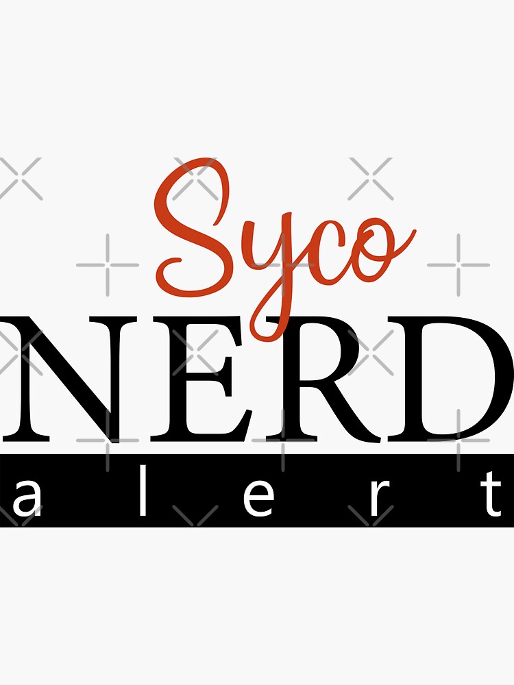 "Syco crazy nerd chic text design" Sticker for Sale by GwenDeer | Redbubble
